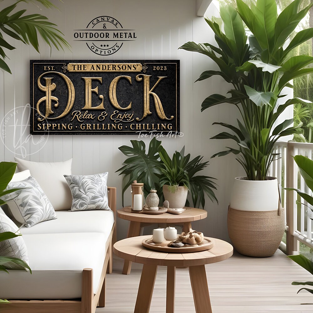 Personalized Deck Sign Back Porch Backyard Bar Grill Pool & Patio ...
