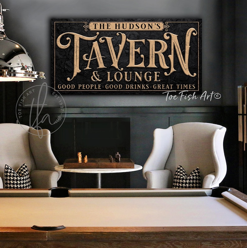 Custom Bar Sign Tavern & Lounge Personalized Family Last Name - Etsy