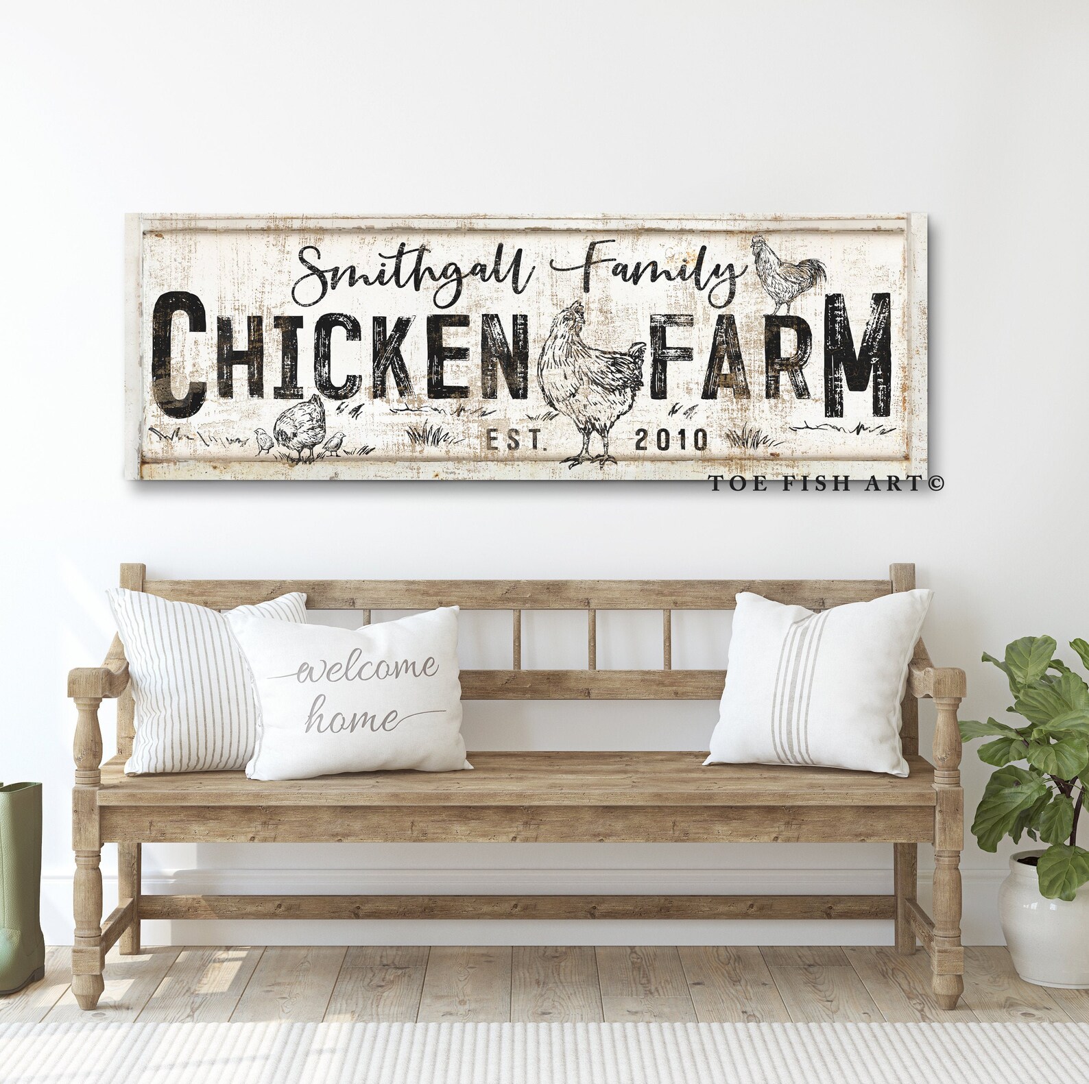 Modern Farmhouse Decor Chicken Farm Sign Custom Last Name - Etsy
