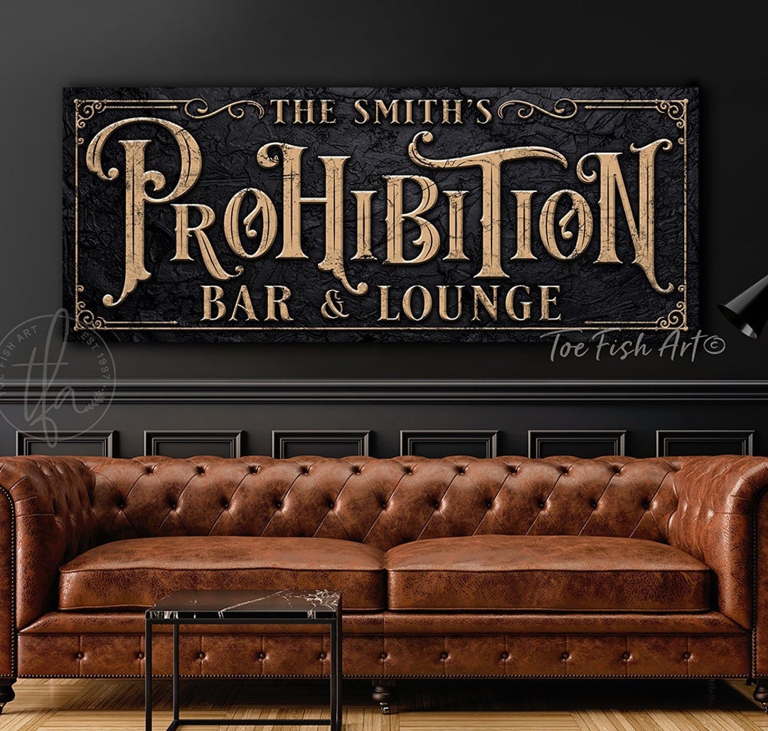 Prohibition Bar and Lounge Personalized Sign Speakeasy Personalized ...