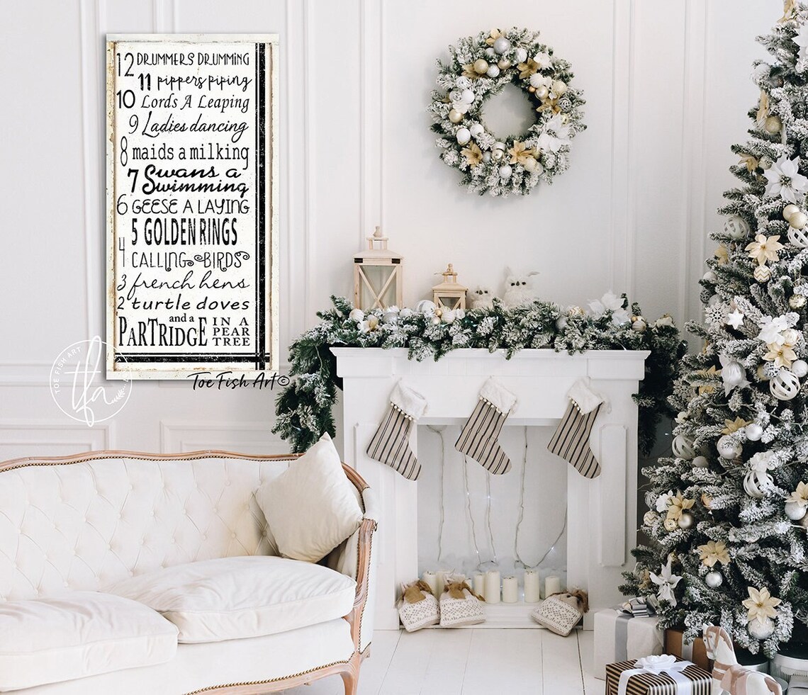 12 Days of Christmas Sign Modern Farmhouse Wall Decor CANVAS | Etsy