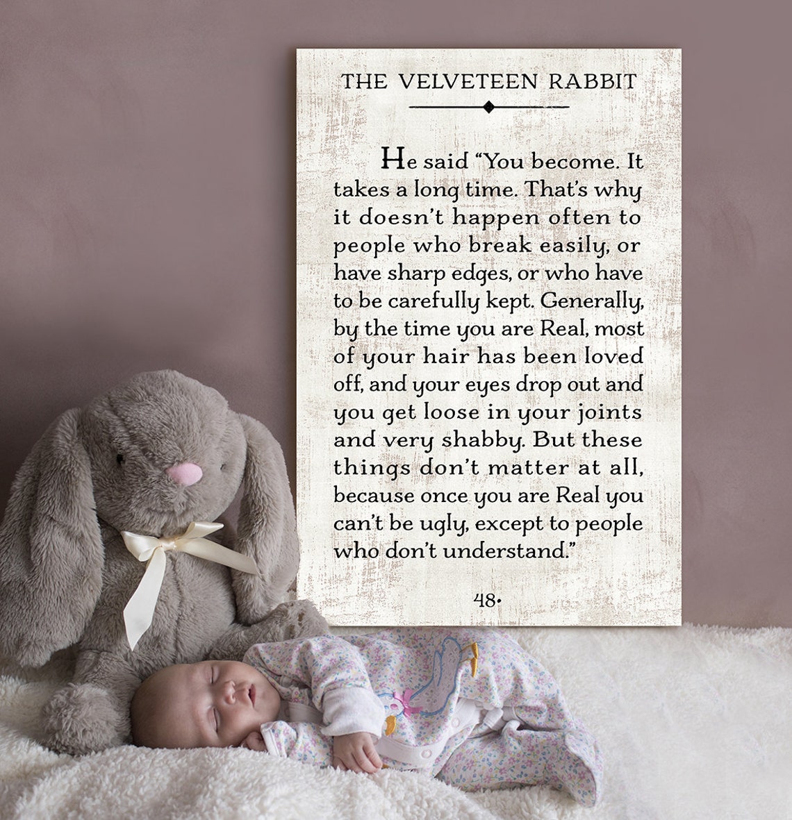 Velveteen Rabbit Book Page Quote Sign Canvas Print Farmhouse - Etsy
