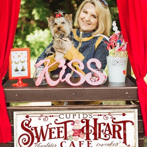 Cupid's Sweetheart Cafe Cocoa Bar Valentines Day Sign Modern Farmhouse ...