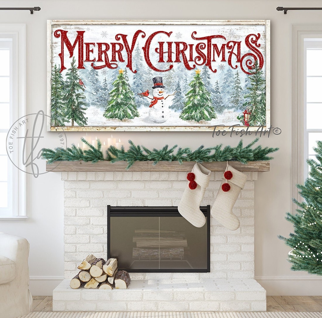 Merry Christmas Sign Christmas Decor Sign Custom Family Sign Modern ...