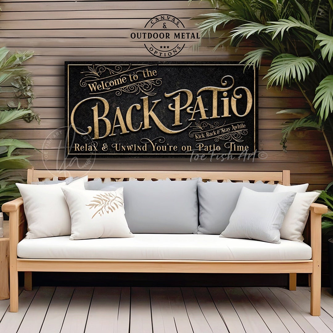 Personalized Back Patio Sign Backyard Bar and Grill Pool & Patio Deck ...