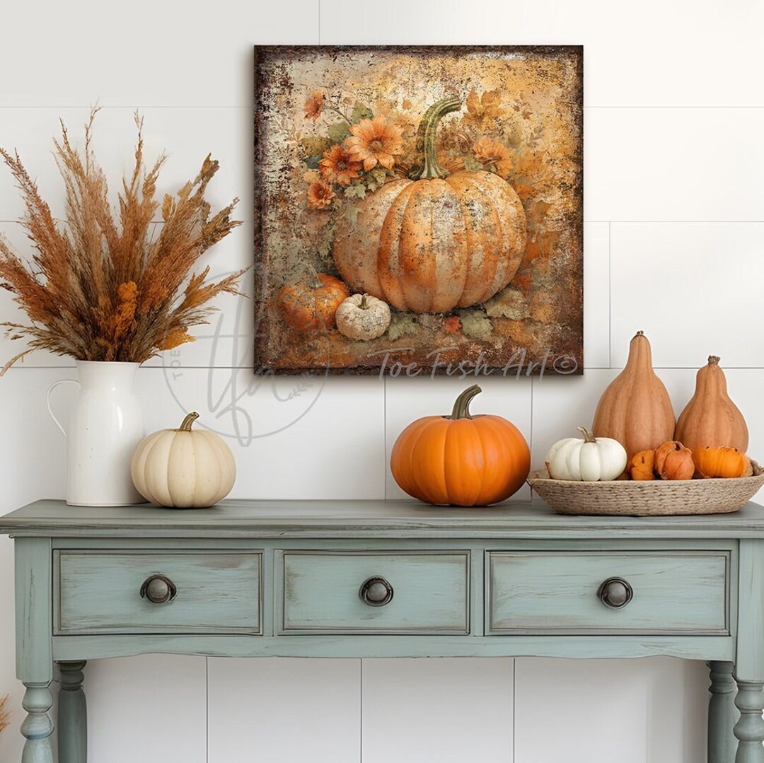 Pumpkin Sign Fall Decoration Vintage Pumpkin Patch Rustic Wall Art ...