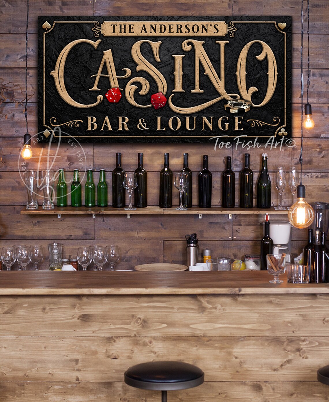 Casino Bar & Lounge Personalized Sign Poker Room Customized - Etsy