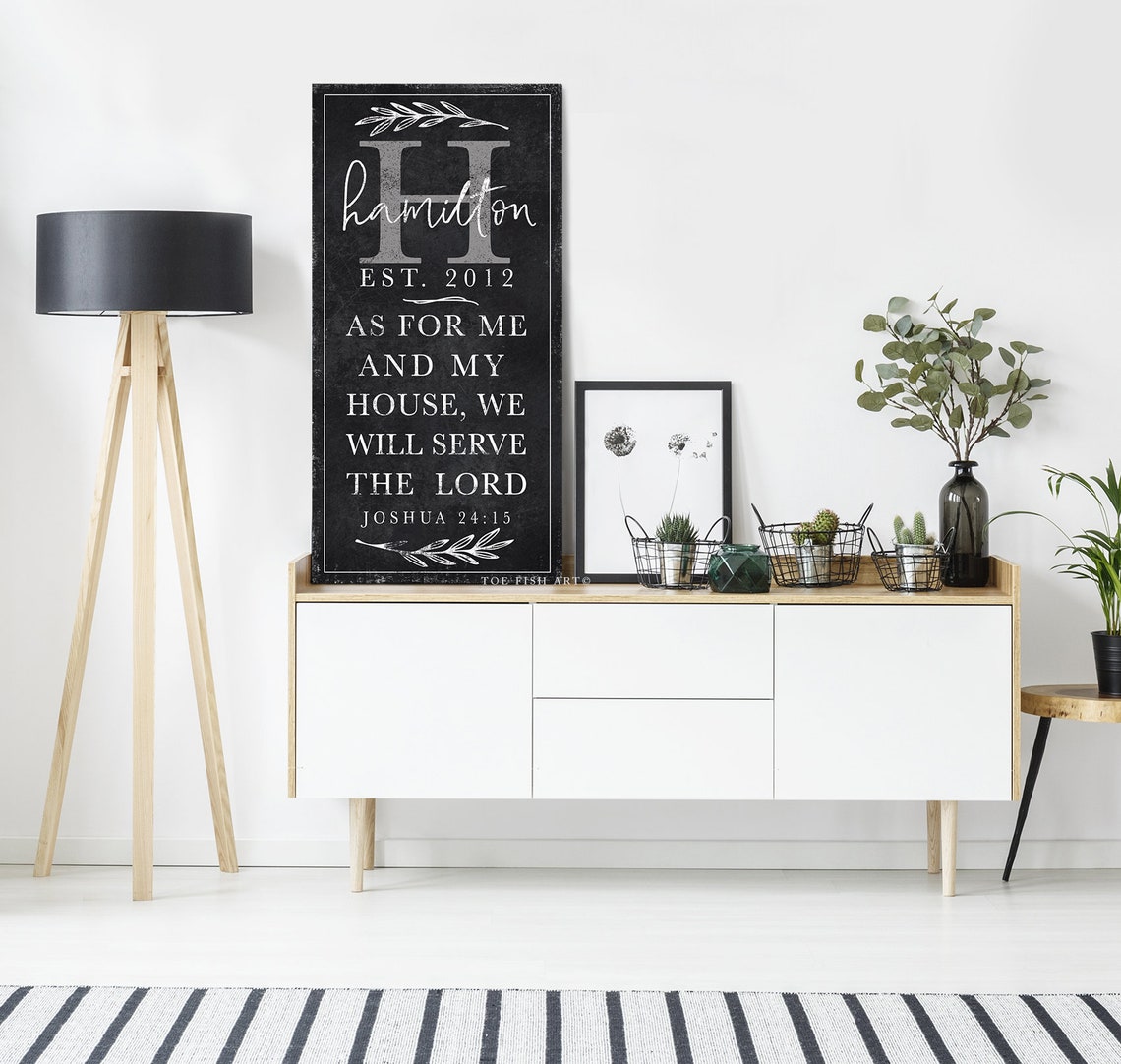 As for Me and My House Sign Name Established Signs Rustic - Etsy