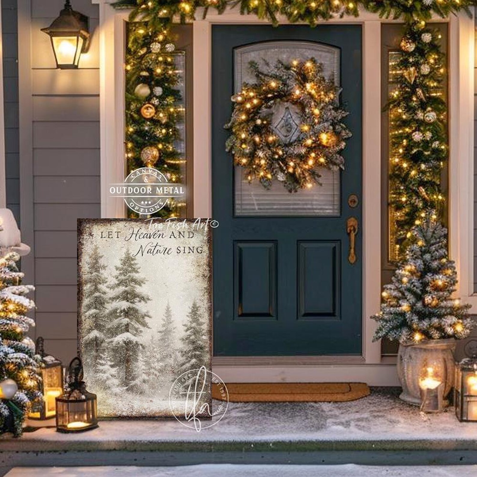 Vintage Christmas Sign Modern Farmhouse Wall Decor Rustic Holiday Hymn ...