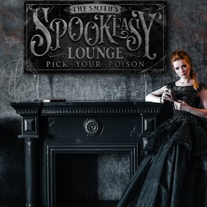 Halloween Sign Spookeasy Lounge – Personalized Home Wall Decor, Creepy ...