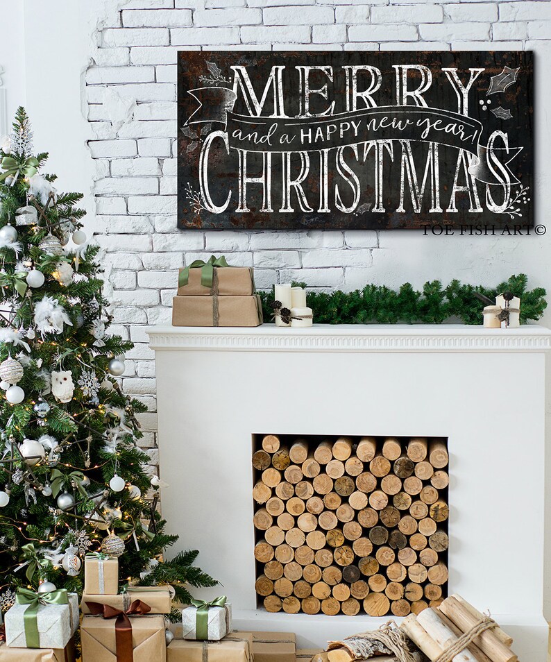 Christmas Sign Merry Christmas Modern Farmhouse Wall Decor | Etsy