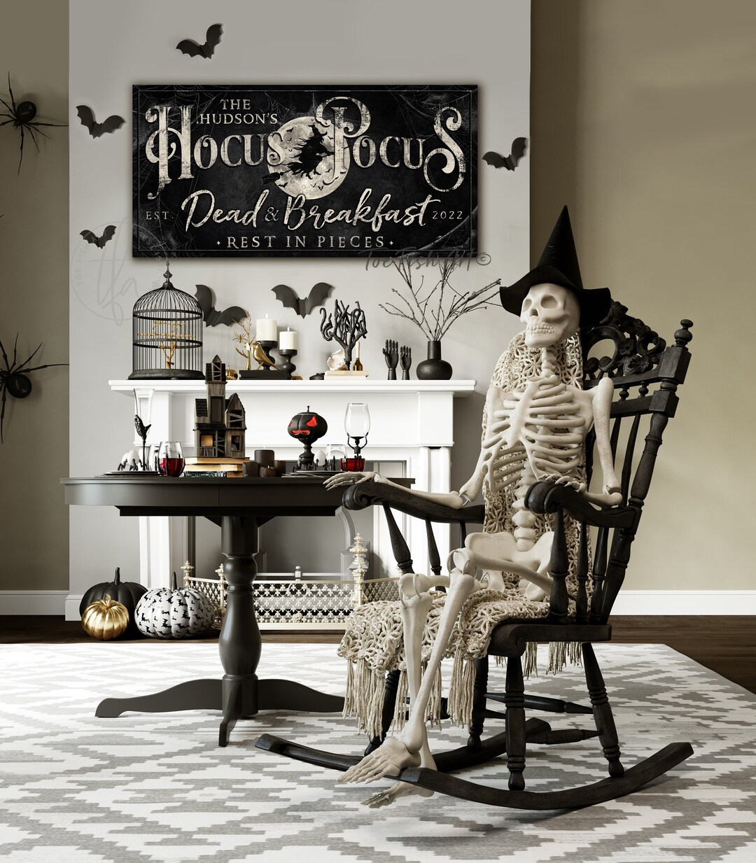 Hocus Pocus Sign Halloween Home Decor Bed & Breakfast Name - Etsy