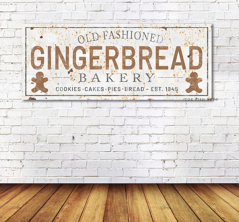 Gingerbread Bakery Sign Christmas Sign Rustic Farmhouse Decor - Etsy