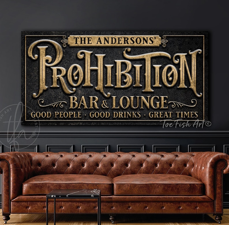 Prohibition Bar and Lounge Personalized Sign Speakeasy Personalized ...