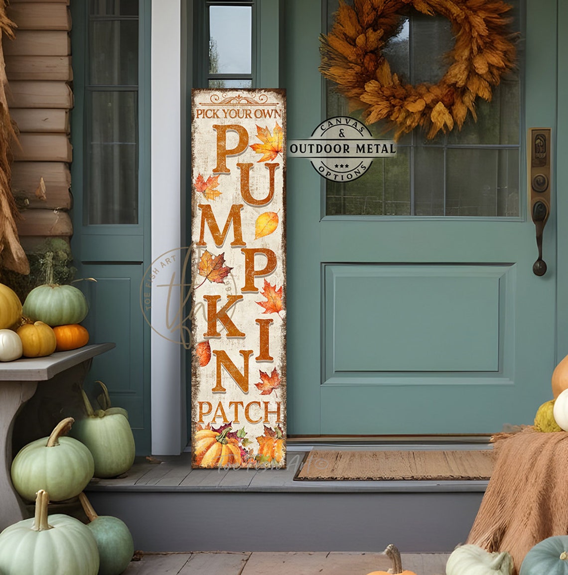 Personalized Pumpkin Patch Sign – Rustic Fall Porch, Modern Farmhouse ...