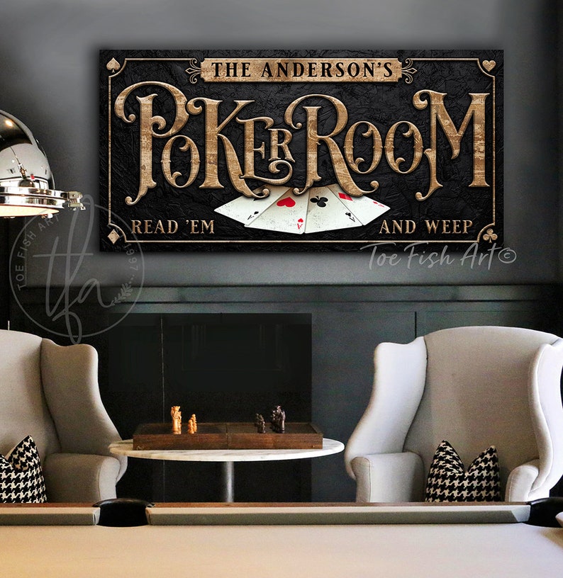 Poker Room Sign Lounge Bar Art Custom Personalized Family Name - Etsy