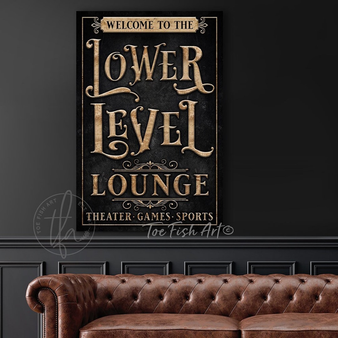 Personalized Custom Lower Level Lounge Sign Modern Farmhouse Wall Decor ...