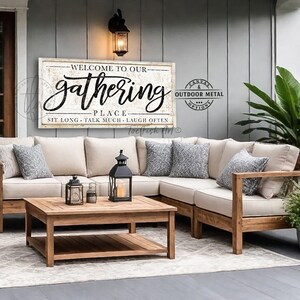 METAL SIGN! Personalized Patio Sign Gathering Place Rustic Backyard Bar ...