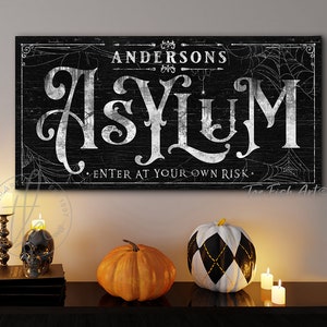 Personalized Halloween Sign Custom Creepy Asylum Rustic Fall Porch ...
