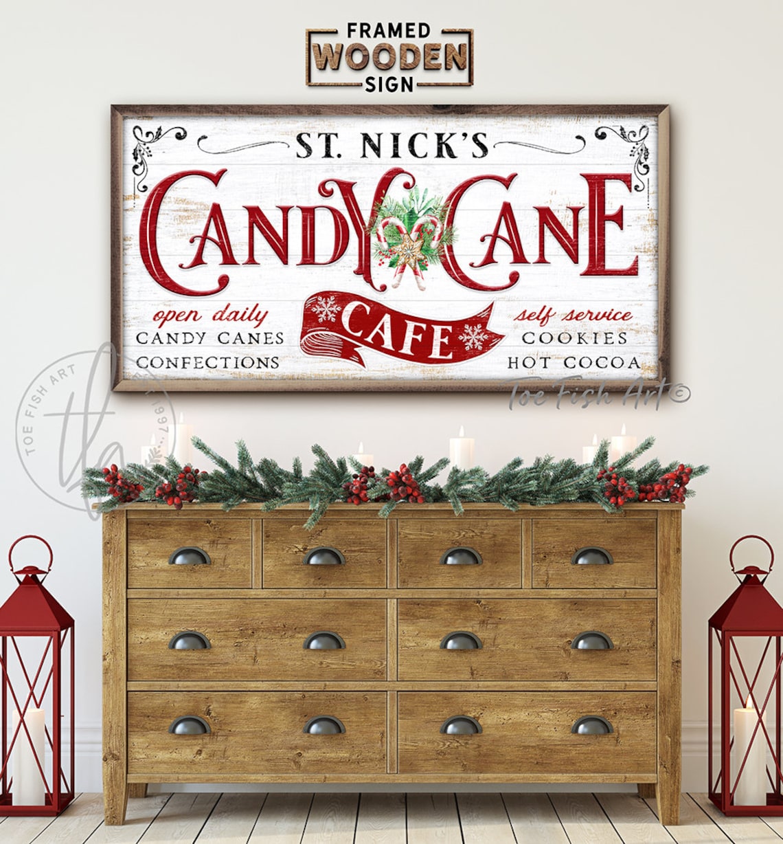 Christmas Sign Wooden Candy Cane Signs Framed Shiplap Custom - Etsy