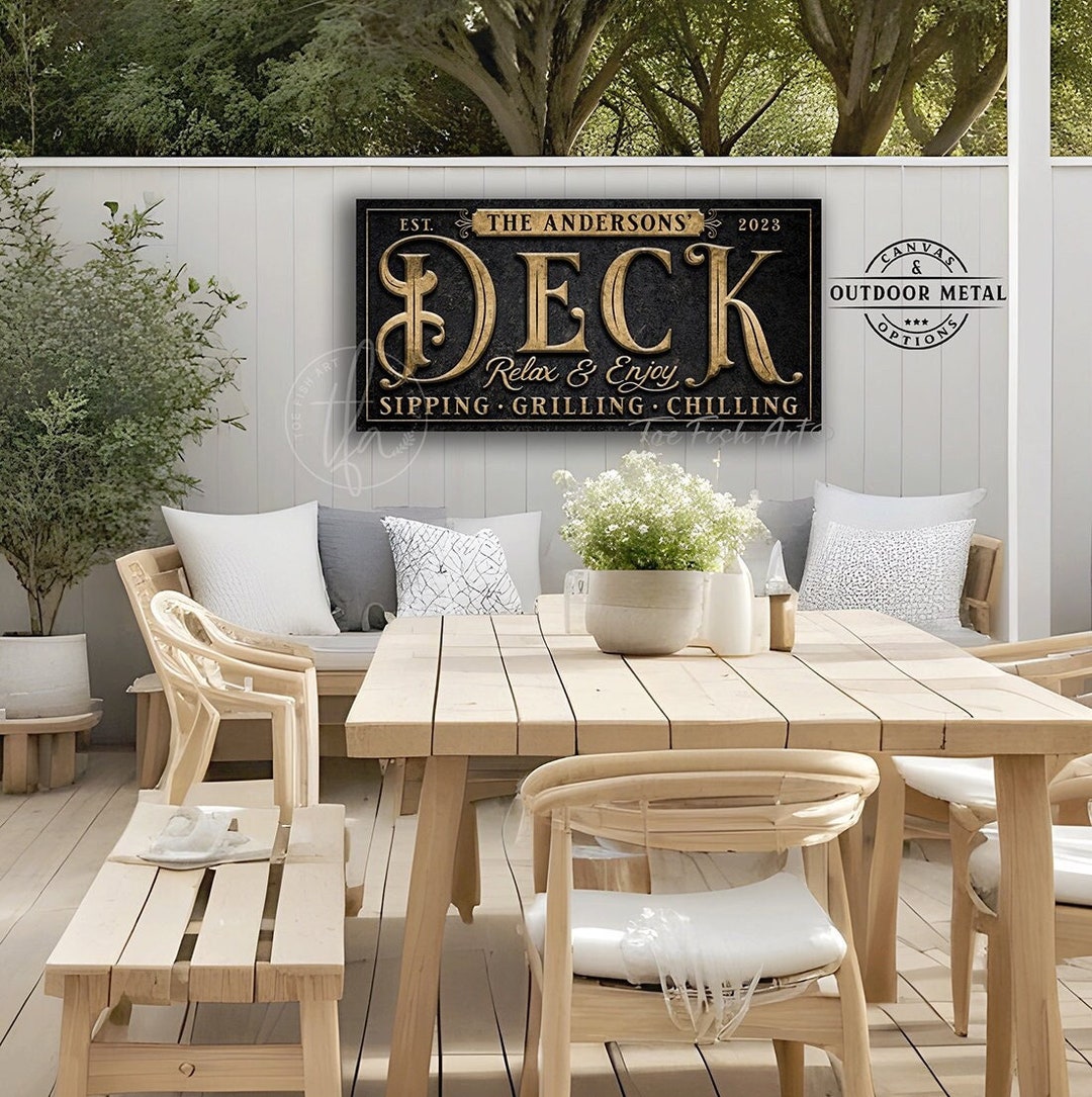 Personalized Deck Sign Back Porch Backyard Bar Grill Pool & Patio ...