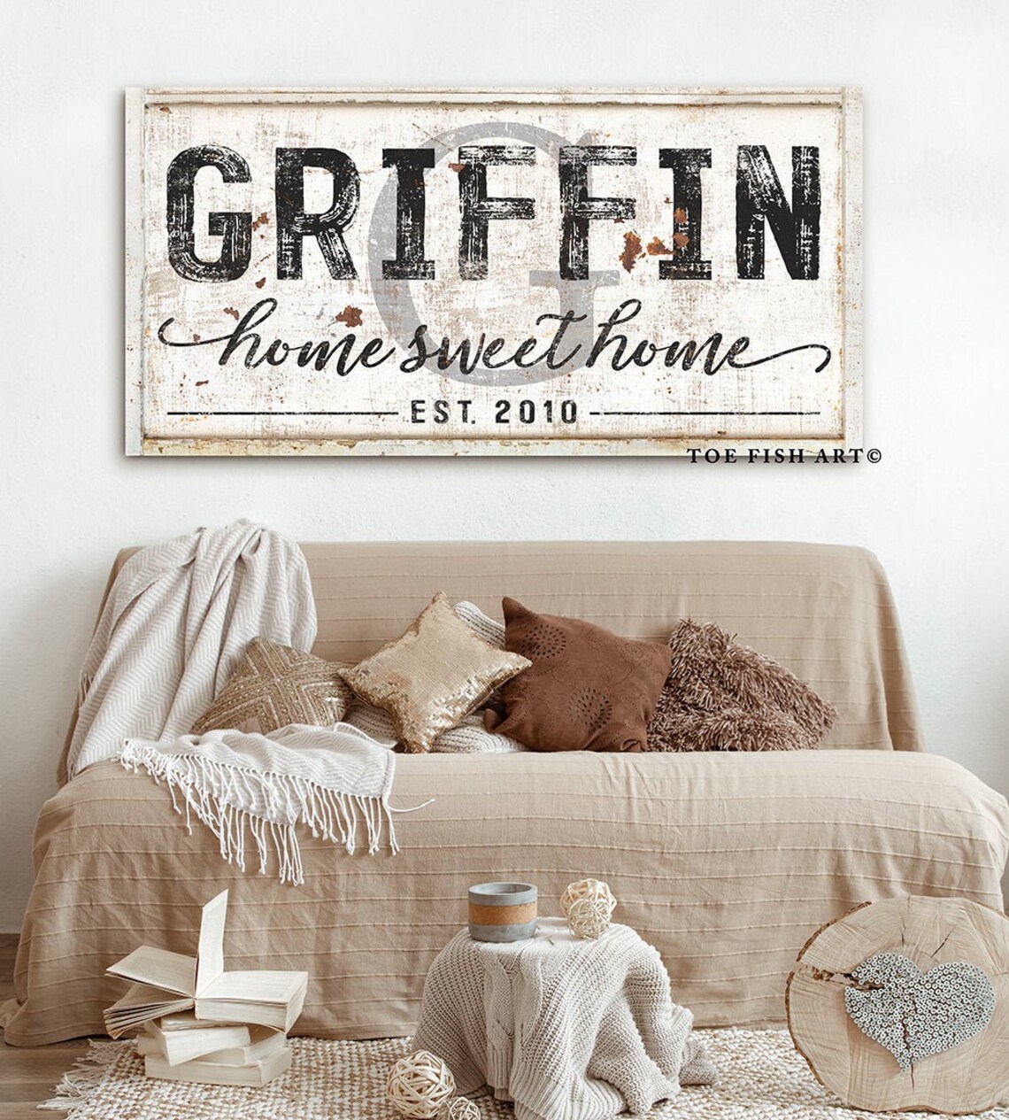 Family Name Sign Home Sweet Home Modern Farmhouse Last Name - Etsy