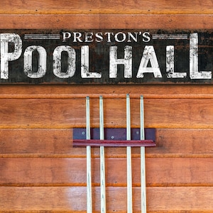 Pool Hall Sign Modern Farmhouse Wall Decor Last Name Established Large ...