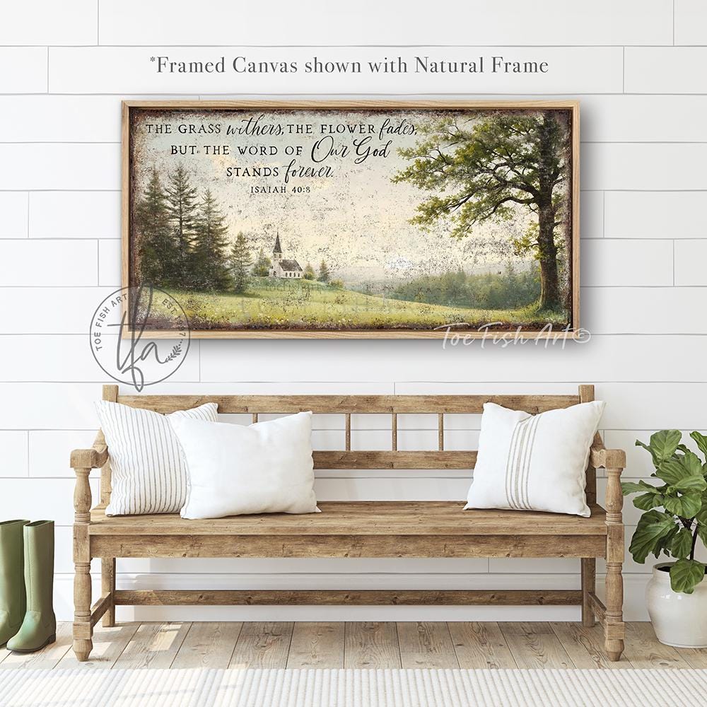 Vintage Scripture Sign Modern Farmhouse Wall Decor Rustic Spring Large ...