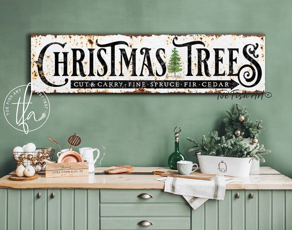 Christmas Tree Farm Sign Rustic Farmhouse Wall Decor Cut Your - Etsy