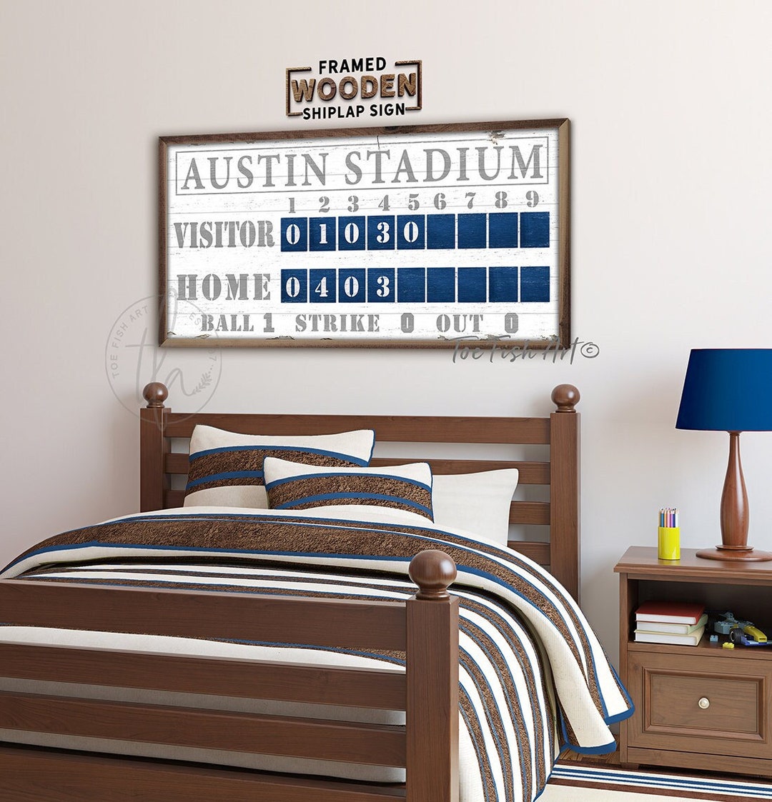 WOOD SIGN! Baseball Scoreboard Family Name Sign Wooden Personalized ...