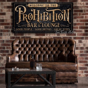 Prohibition Bar and Lounge Personalized Sign Speakeasy Personalized ...