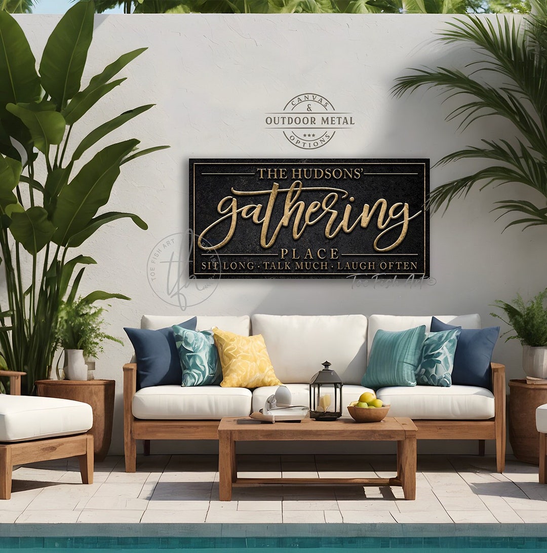 Personalized Gathering Place Sign Custom Family Name Vintage Family ...