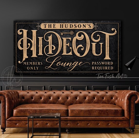 Hideout Lounge Personalized Sign Members Only Man Cave Bar - Etsy Canada
