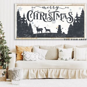 Vintage Merry Christmas Sign Farmhouse Wall Decor Holiday Wall Art ...