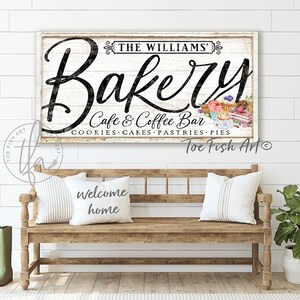 Custom Bakery Sign Coffee Bar Signs Modern Farmhouse Wall Decor Kitchen ...
