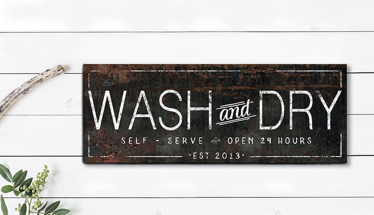 Wash and Dry Laundry Sign Personalized Custom Family Name Est | Etsy