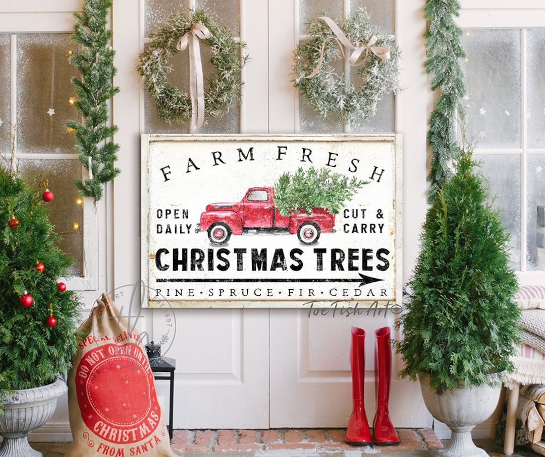 Christmas Tree Farm Sign Farmhouse Wall Decor Christmas Trees for Sale ...