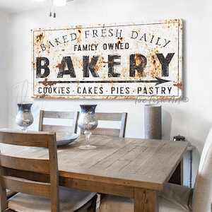 Bakery Sign Modern Farmhouse Wall Decor Kitchen Sign Personalized Last ...