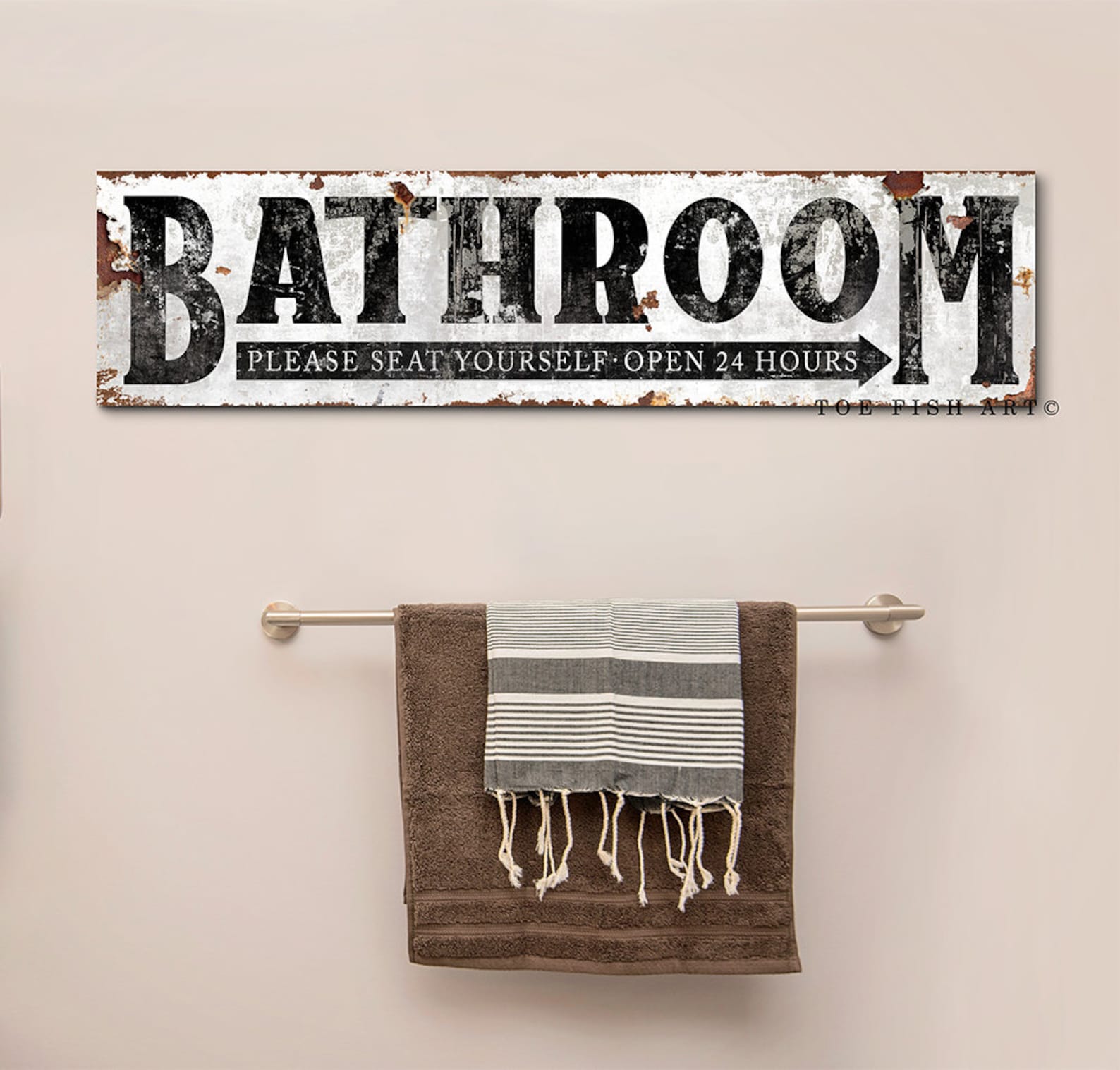 Bathroom Sign Modern Farmhouse Wall Decor Bathroom Decor Rustic ...