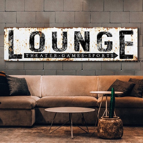 Modern Farmhouse Wall Decor Family Lounge Sign Large Rustic - Etsy