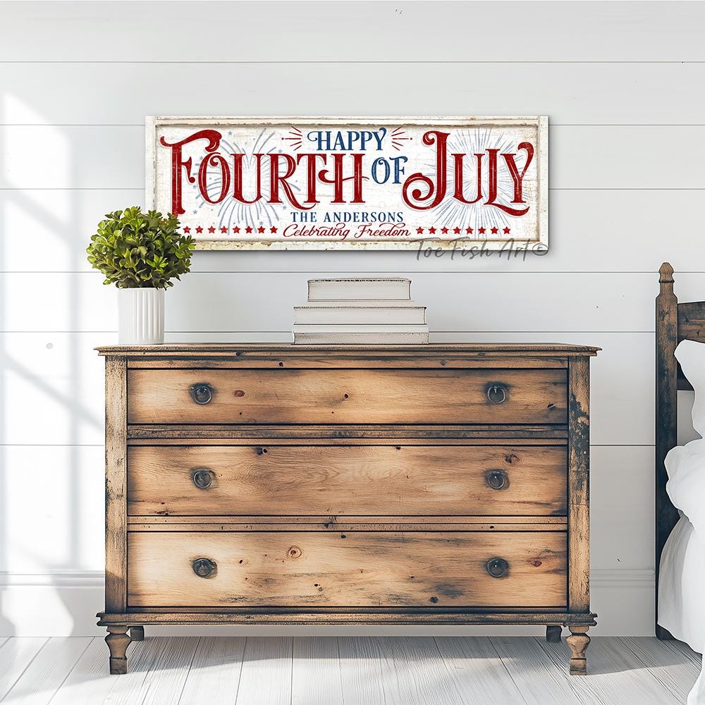 Happy 4th of July Personalized Sign Independence Day Modern Farmhouse ...