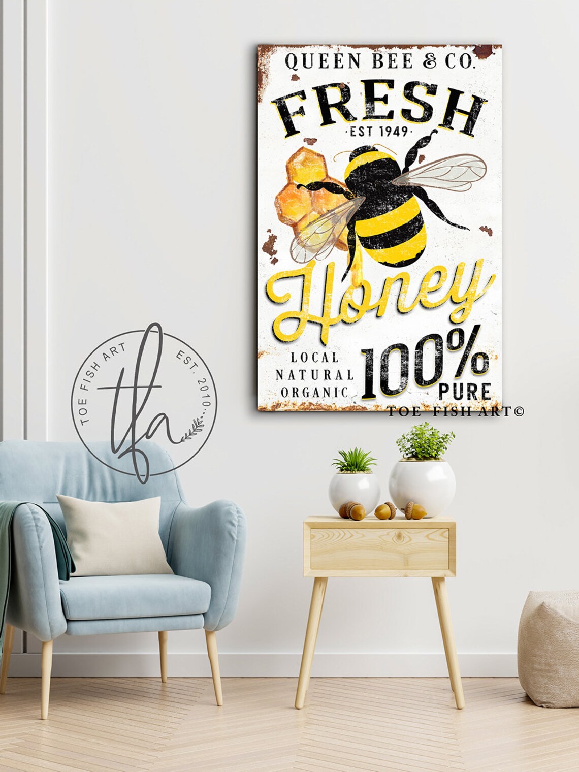 Farm Fresh Honey Sign Modern Farmhouse Decor Custom Family - Etsy
