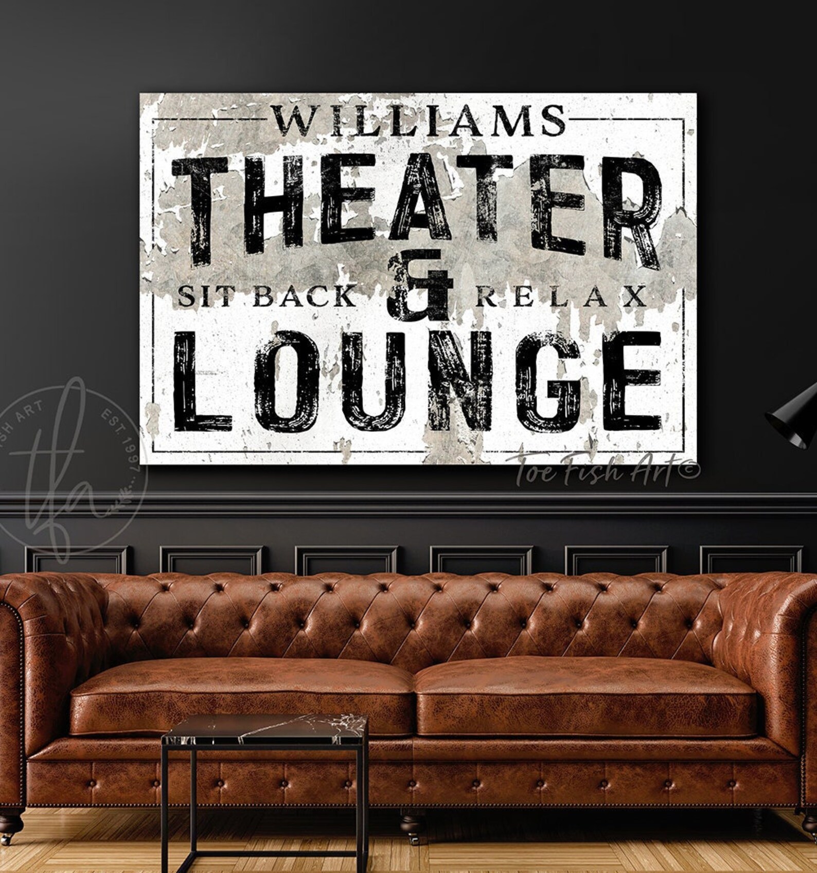 Theater and Lounge Sign Personalized Family Last Name Art - Etsy