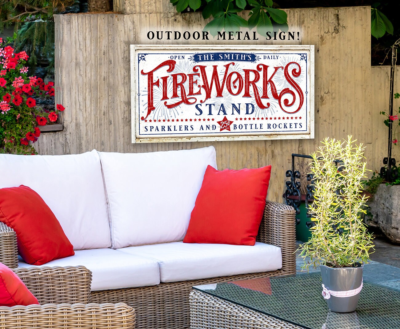 4th of July Sign Fireworks Stand Sign Personalized Wall Decor 1776 ...