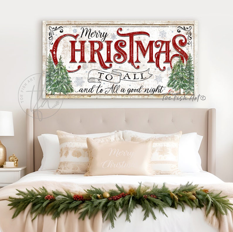 Large Merry Christmas Sign Merry Christmas to All Art Rustic Farmhouse ...
