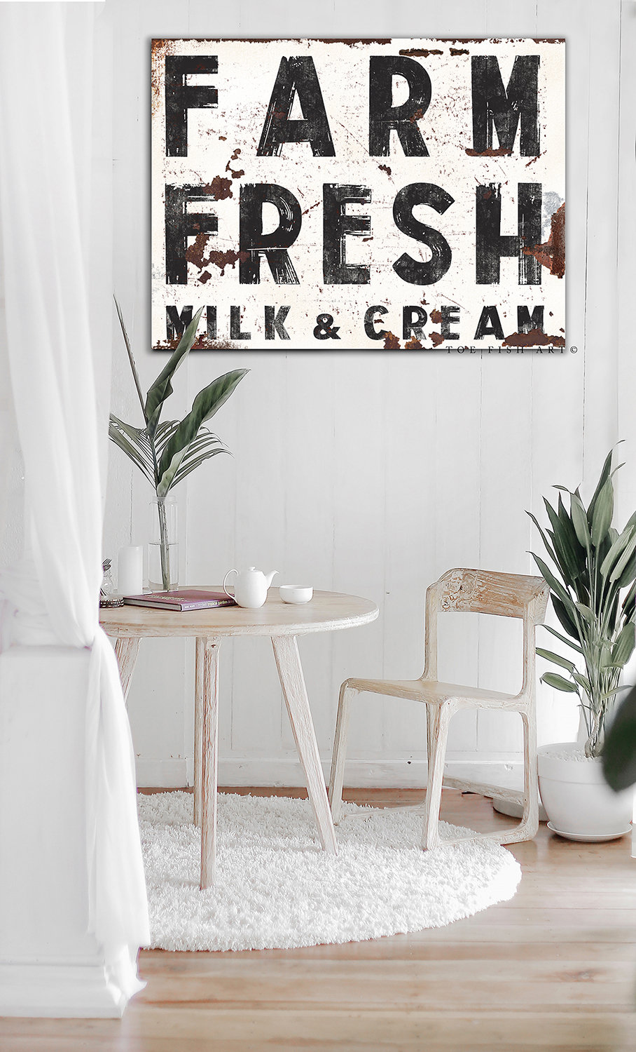 Modern Farmhouse Wall Decor Farm Fresh Milk & Cream Sign Rustic Chic ...