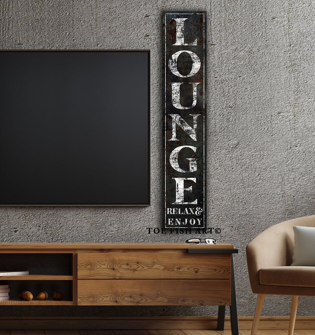 Lounge Sign Modern Farmhouse Wall Decor Family Sign Large Rustic Wall ...