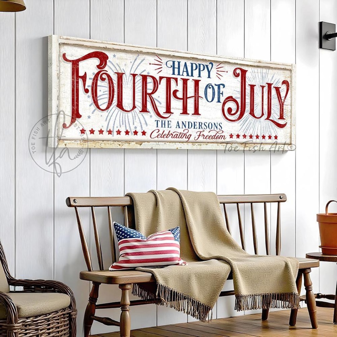 Happy 4th of July Personalized Sign Independence Day Modern Farmhouse ...