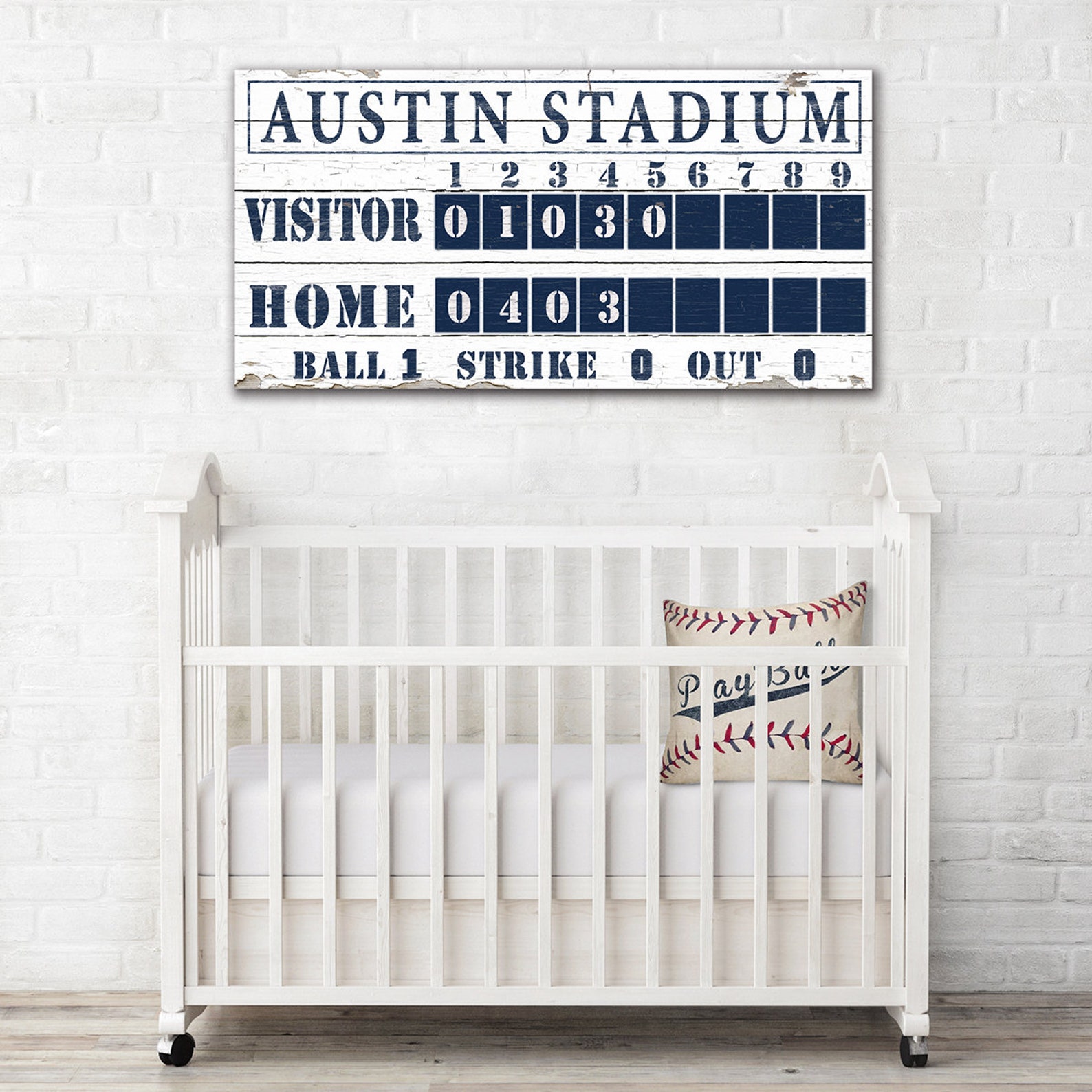 Baseball Scoreboard Family Name Sign Name Personalized Sign Custom ...