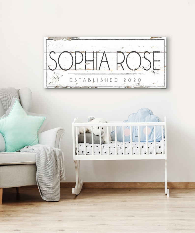 Nursery Name Sign Custom Baby Names sign Boy girl Modern | Etsy